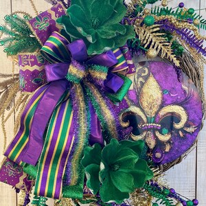Mardi Gras Glam Magnolia Fleur De Lis New Orleans French Quarter Purple ...