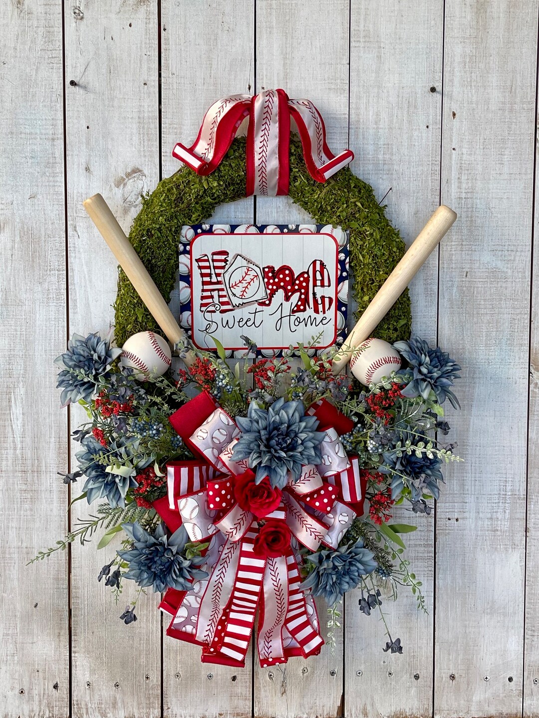 Baseball Patriotic Spring Summer All Season Everyday Red White Blue ...