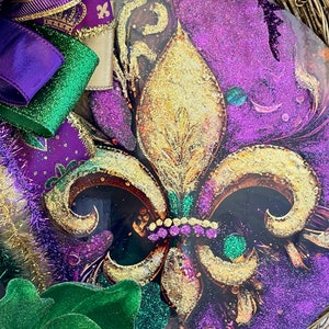 Mardi Gras Glam Magnolia Fleur De Lis New Orleans French Quarter Purple ...