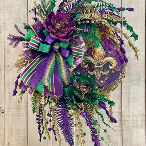 Mardi Gras Glam Magnolia Fleur De Lis New Orleans French Quarter Purple ...