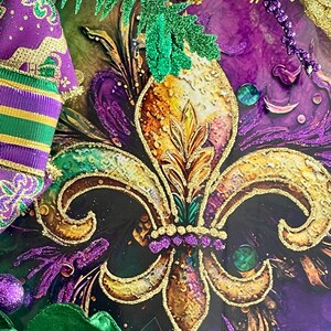 Mardi Gras Glam Magnolia Fleur De Lis New Orleans French Quarter Purple ...