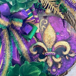 Mardi Gras Glam Magnolia Fleur De Lis New Orleans French Quarter Purple ...