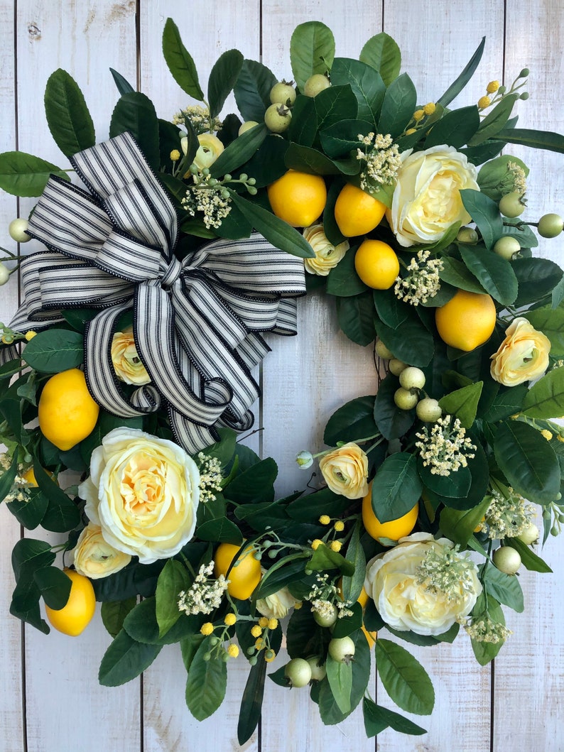 Lemon Everyday all season summer farmhouse wreath for front | Etsy