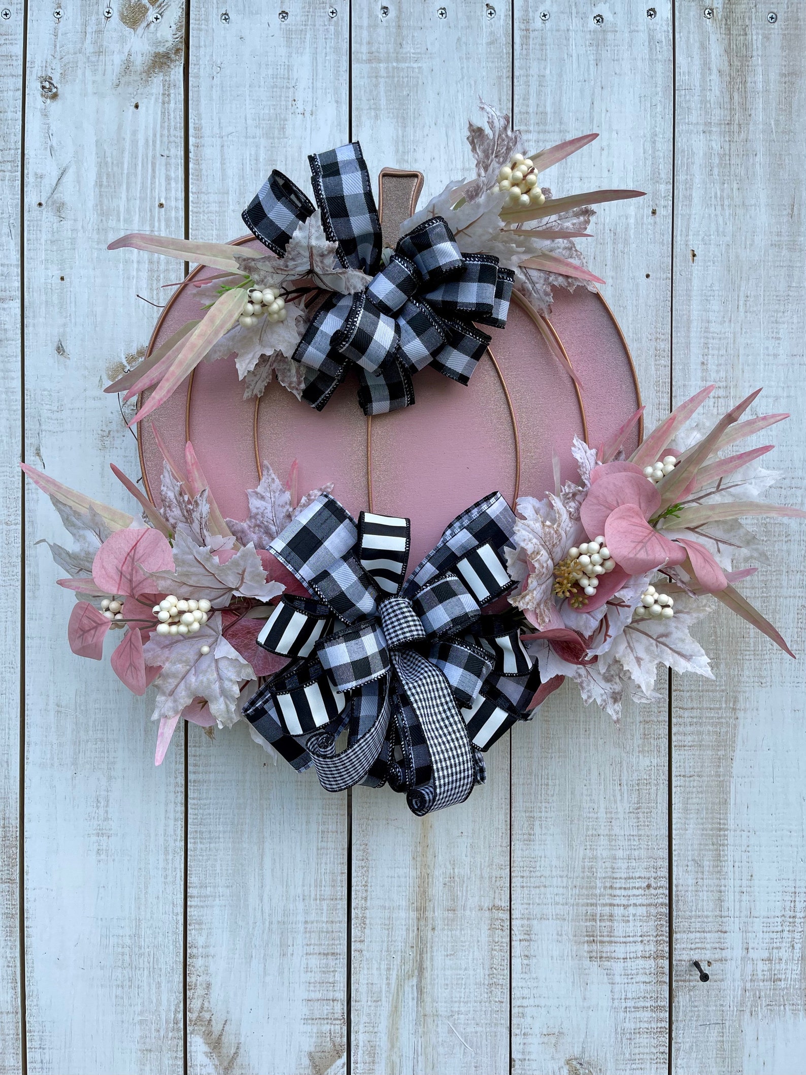 Fall Thanksgiving Autumn pumpkin door hanger wreath for front | Etsy