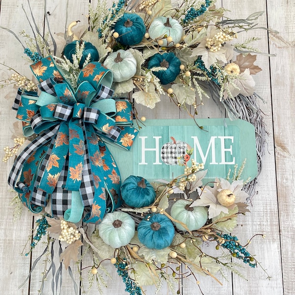Teal Fall Decor - Etsy