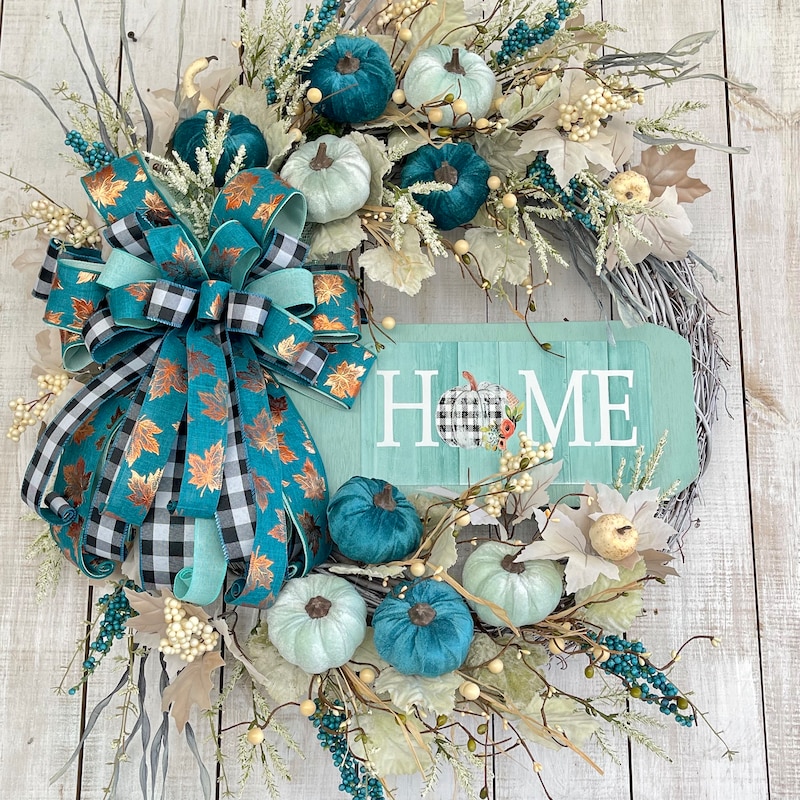 Teal Fall Decor - Etsy