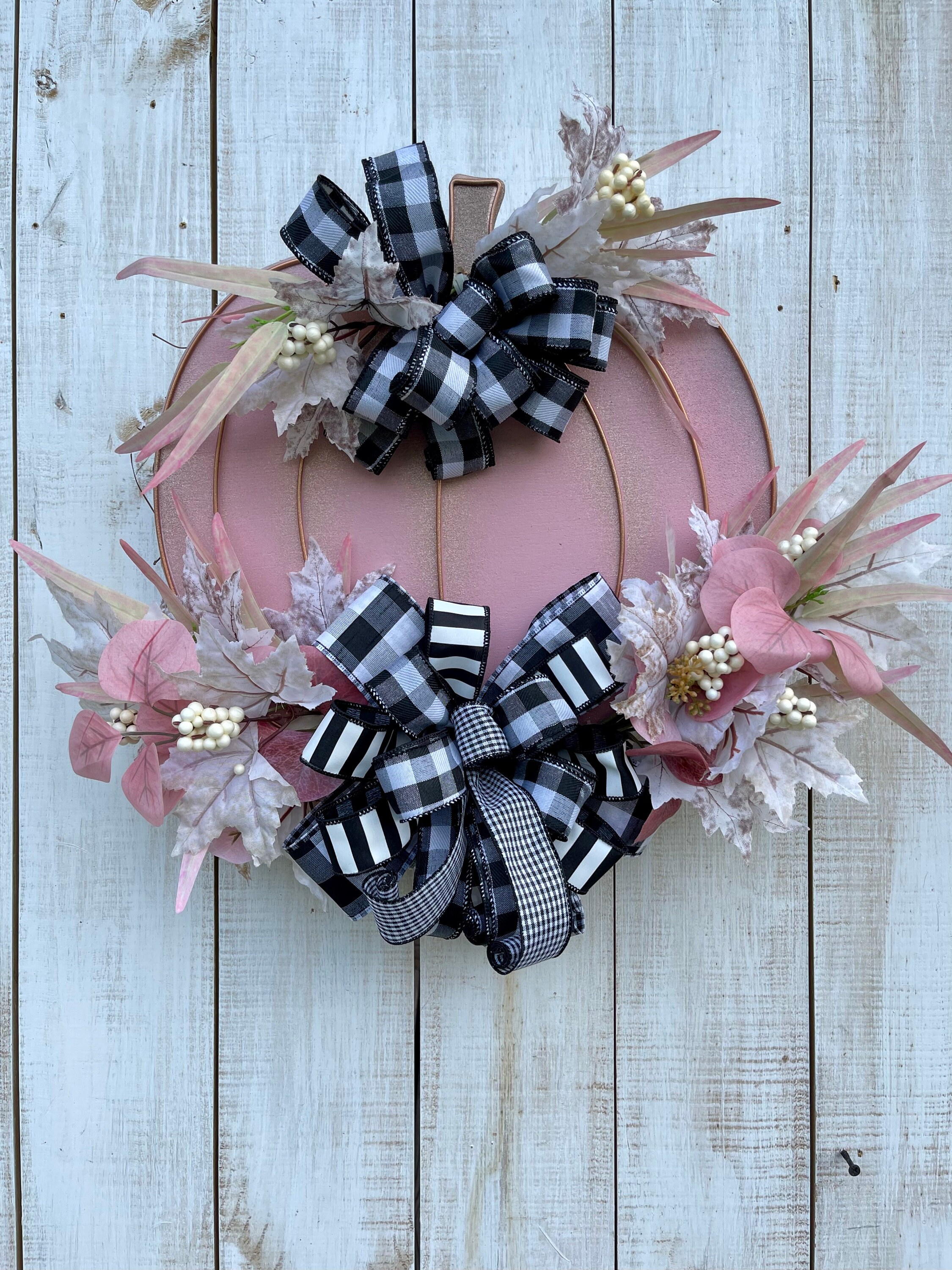 Fall Thanksgiving Autumn pumpkin door hanger wreath for front | Etsy