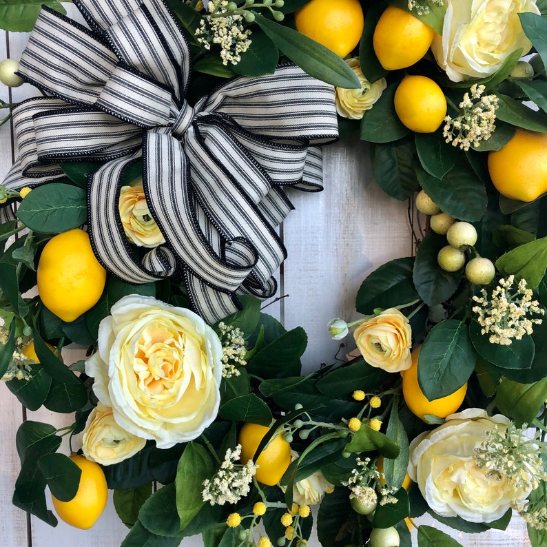 Lemon Everyday all season summer farmhouse wreath for front | Etsy