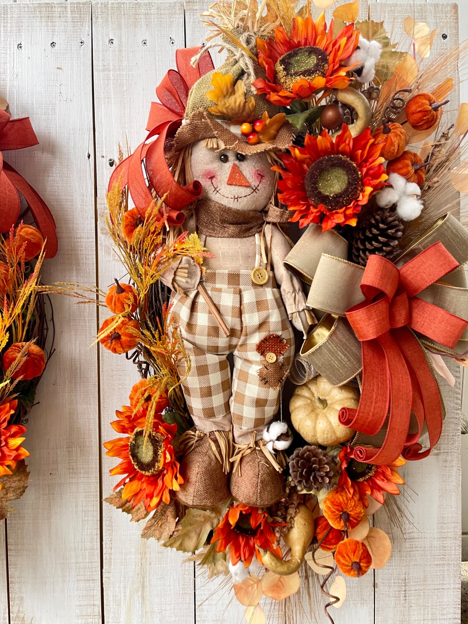 Large Double Door Fall Thanksgiving Autumn Harvest Scarecrow - Etsy
