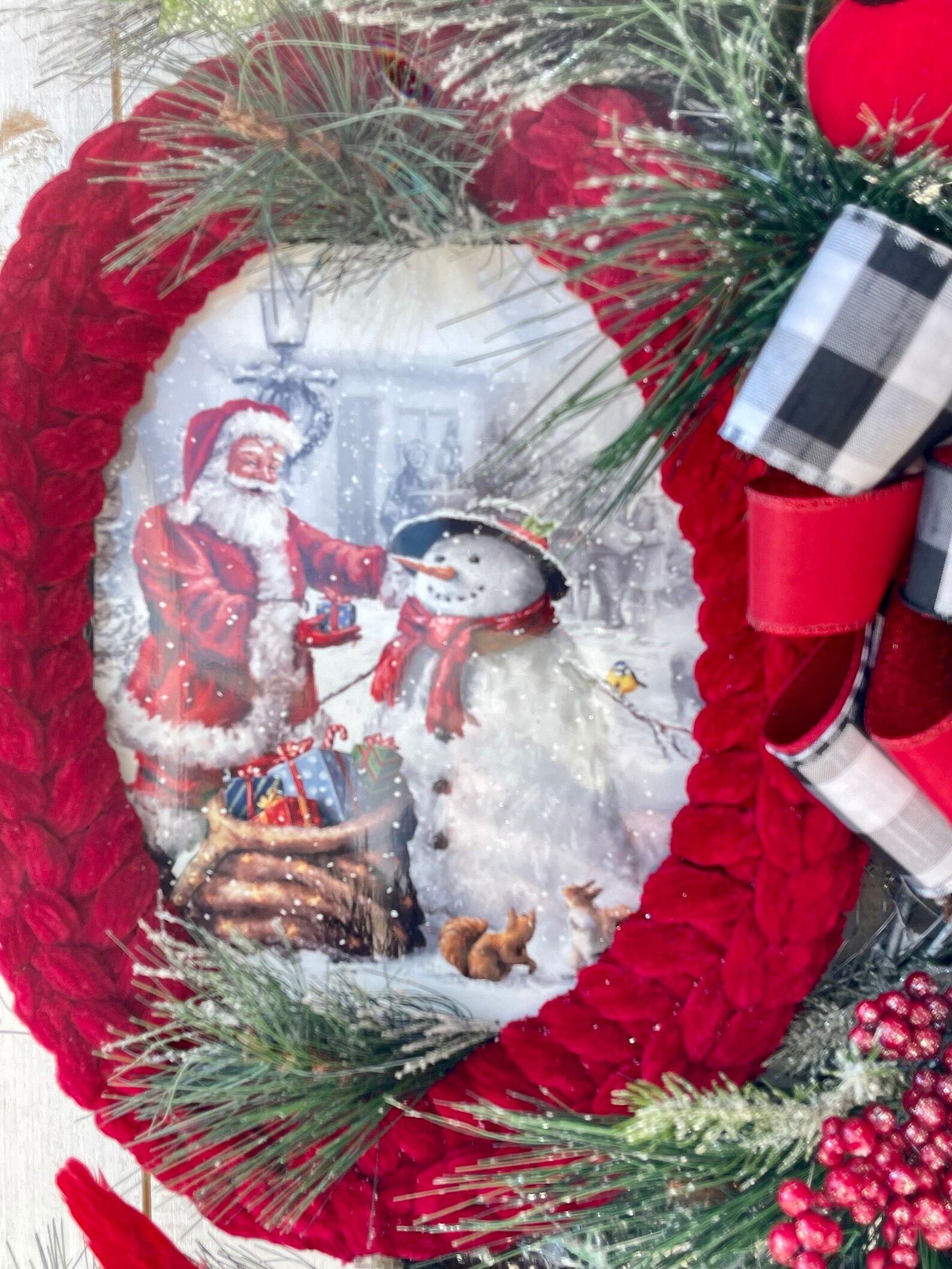 Santa Cardinal Winter Christmas Farmhouse Traditional Holiday - Etsy