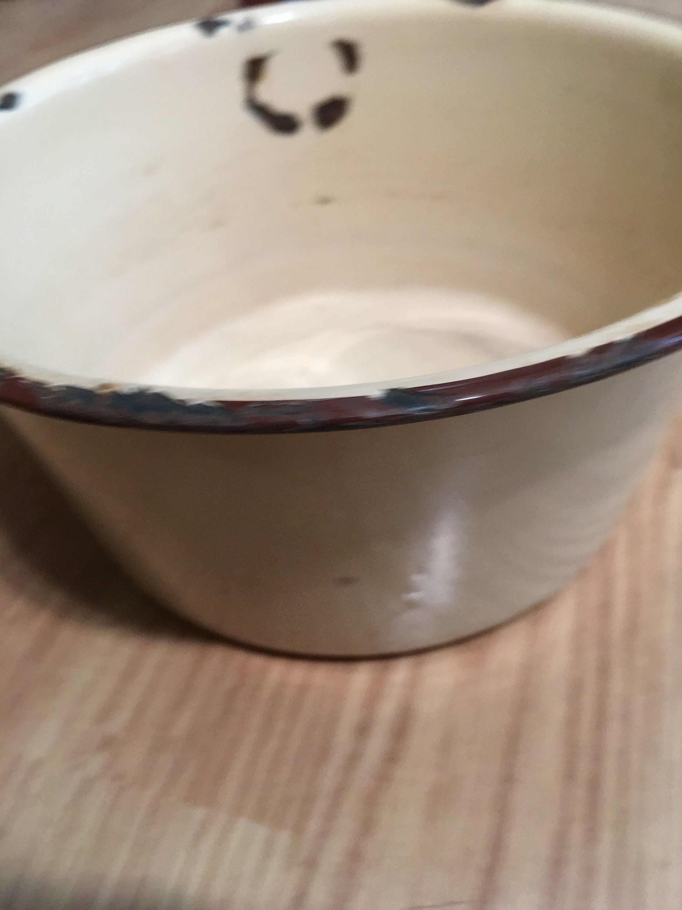 Small Yellow Enamelware Pan With Brown Trim - Etsy