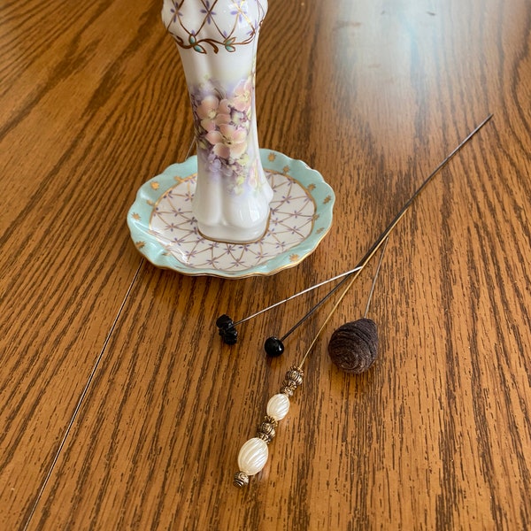 Nippon Hand Painted Hat Pin Holder - Etsy
