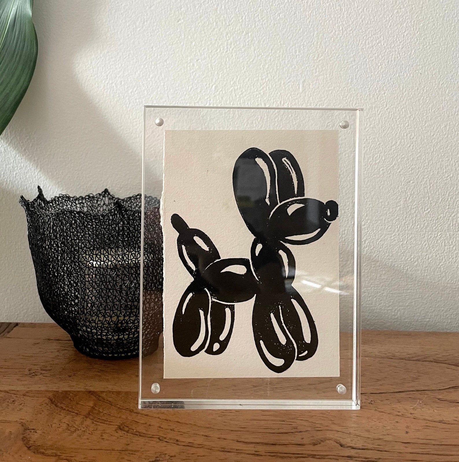 Balloon Dog Lino Print Art: Hand-pressed Linoleum Print - Etsy