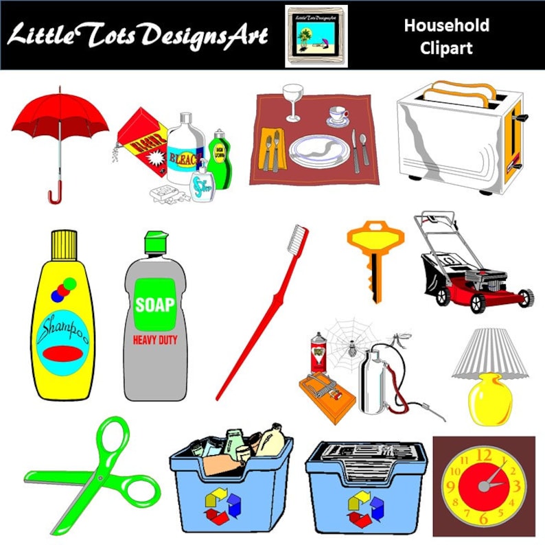Household Clip Art Clipart Housework Clip Art Clipart | Etsy