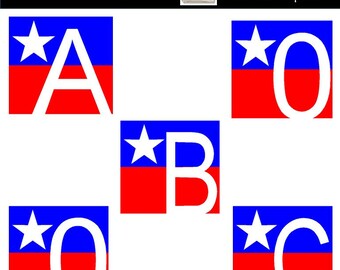 Patriotic alphabet | Etsy
