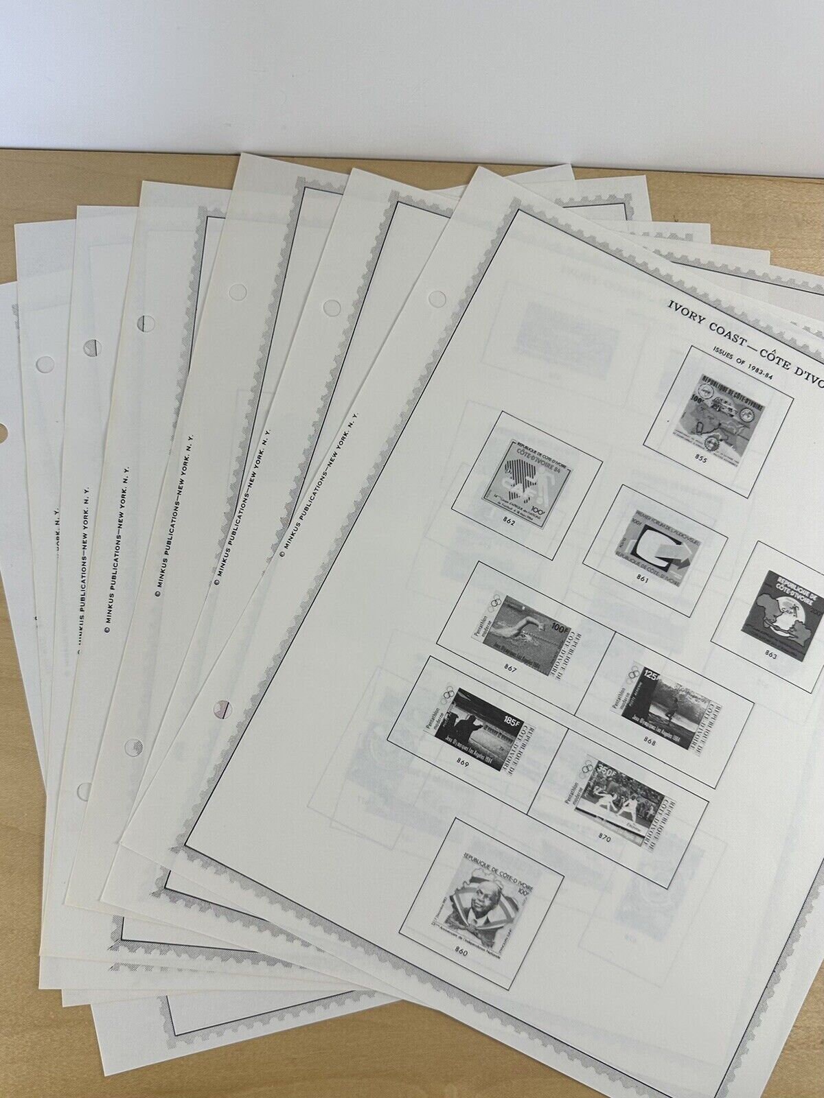 Minkus Stamp Album Pages for 2 Post Album Stamp Supplement Pages Ivory ...