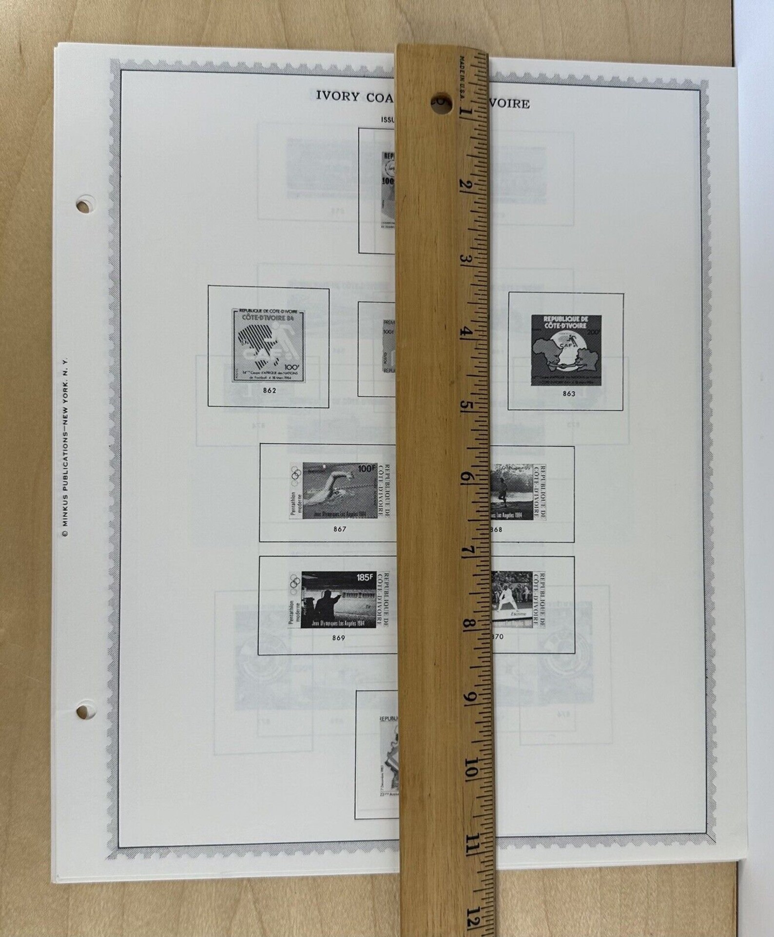 Minkus Stamp Album Pages for 2 Post Album Stamp Supplement Pages Ivory ...