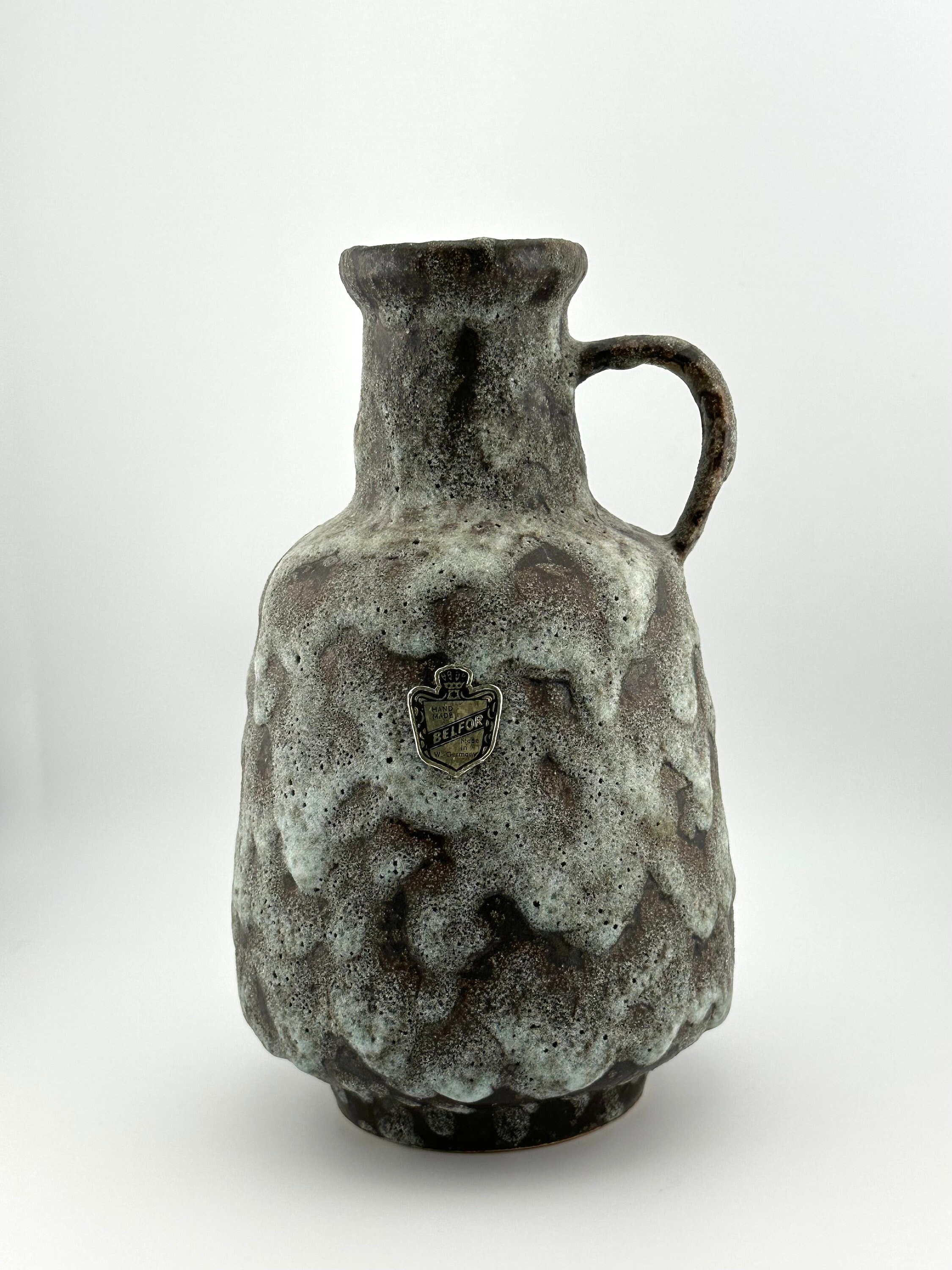West Germany Pottery Vase/pitcher Fat Lava 8 German Belfor Keramik Vase ...