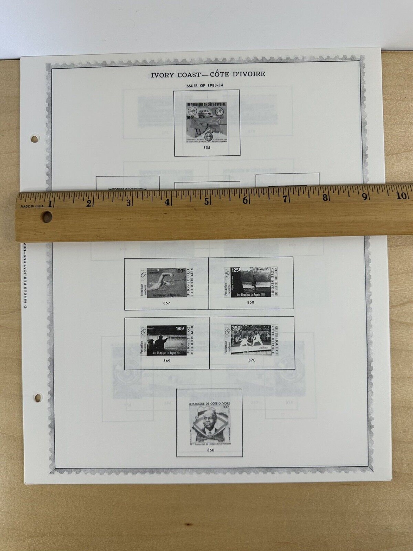 Minkus Stamp Album Pages for 2 Post Album Stamp Supplement Pages Ivory ...