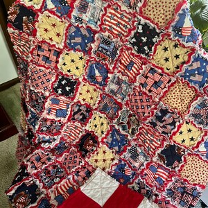 Red, White and Blue Lap Rag Quilt - Etsy