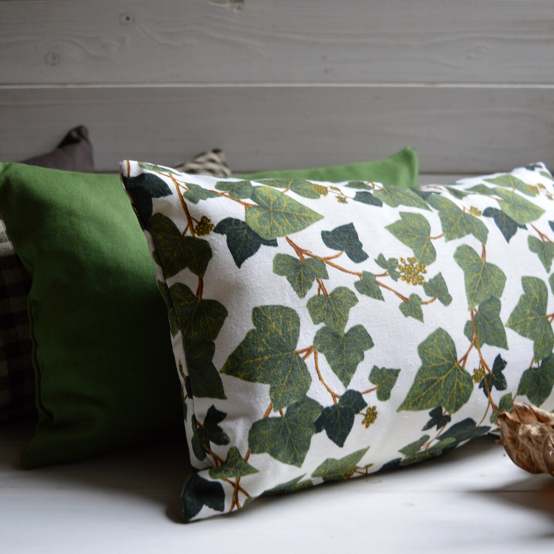 MINI Head CUSHION, Long Rectangular Furnishing Cushion, Ivy Print ...