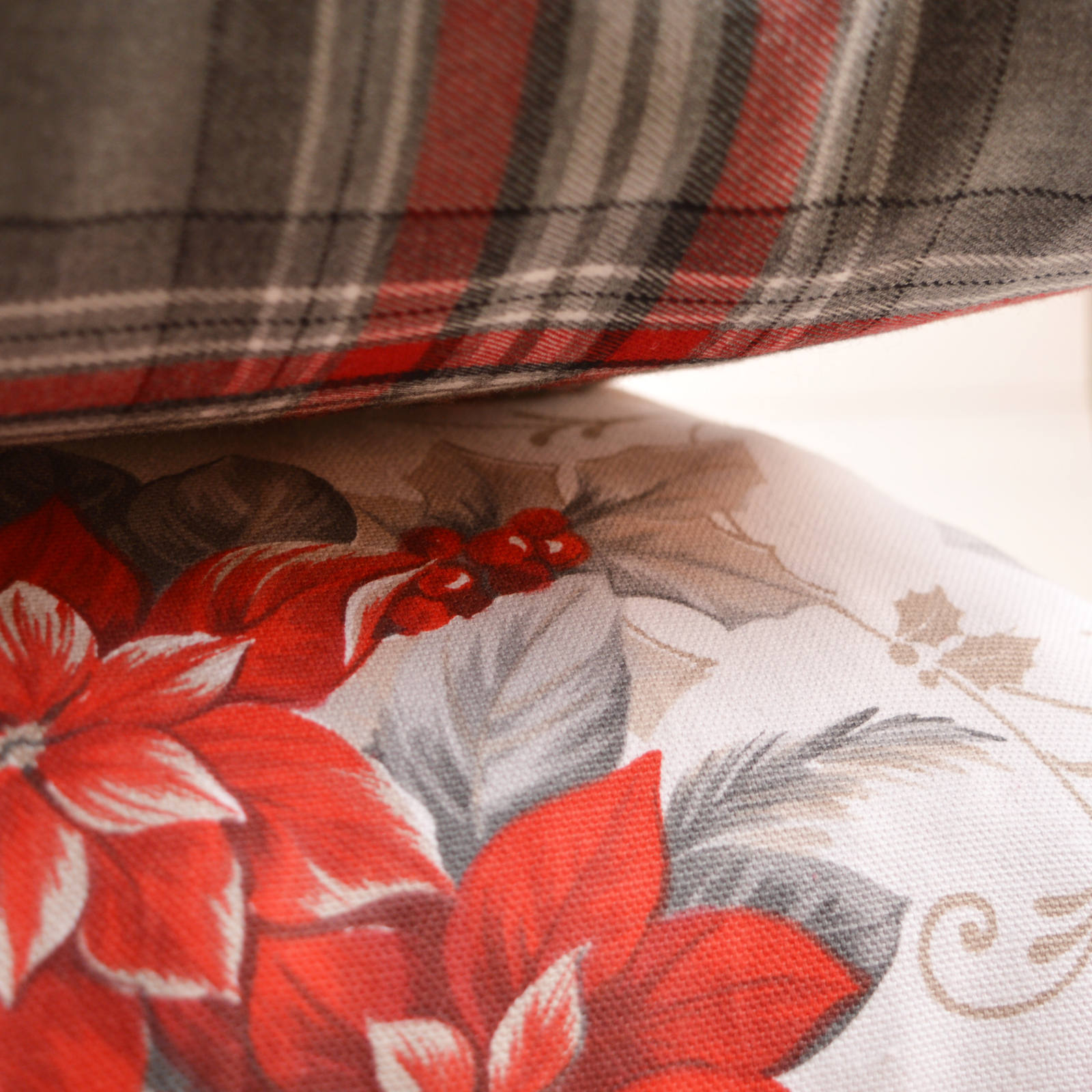 Gray and Red Tartan Print Pillow, Decorative Cushions, Matching ...