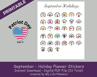 September Planner Stickers - Etsy