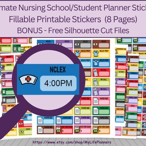 Ultimate Nursing School Bundle, Student Nurse Stickers, RN Stickers, Clinicals, Lab, Printable ...