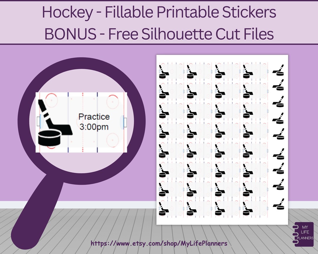 Fillable Hockey Planner Stickers, Printable PDF (letter Size) - Etsy