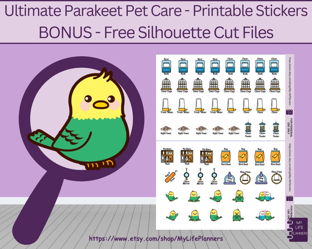 Ultimate Bird Pet Care Stickers Pet Care Bird Printable - Etsy