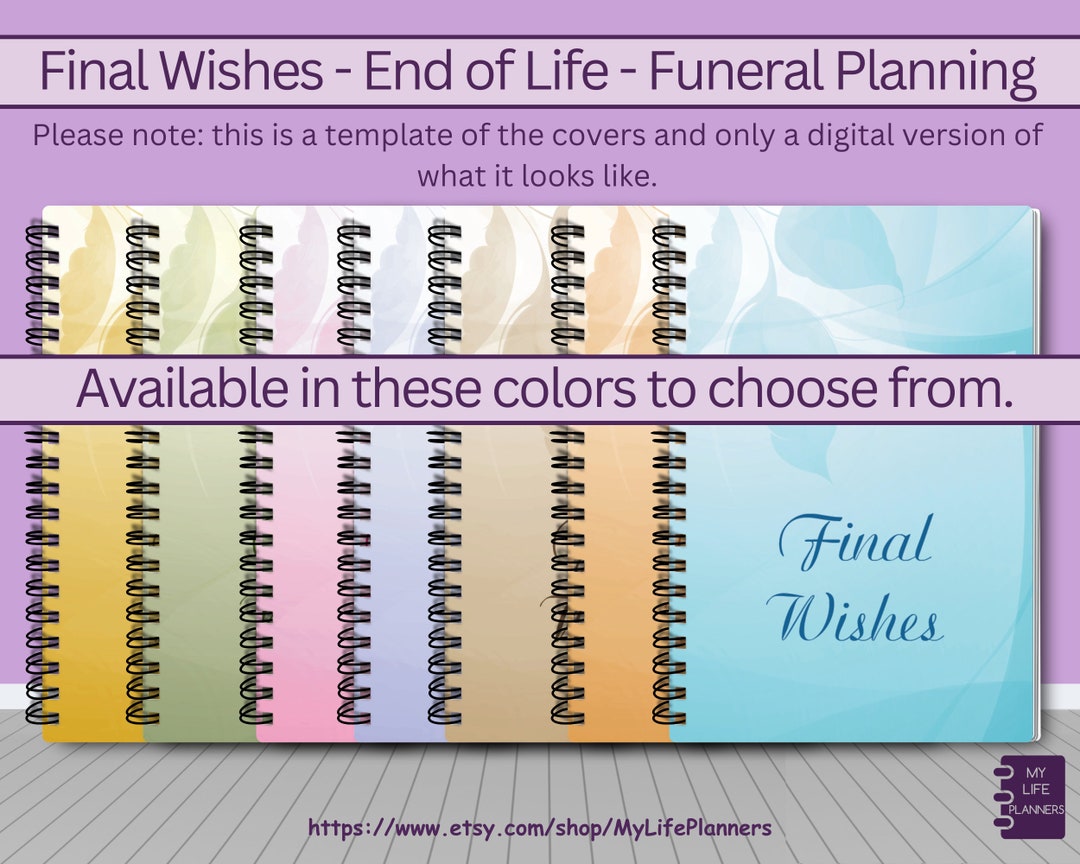 Final Wishes Planner: End of Life Funeral Notebook (8.5x5.5") - Etsy