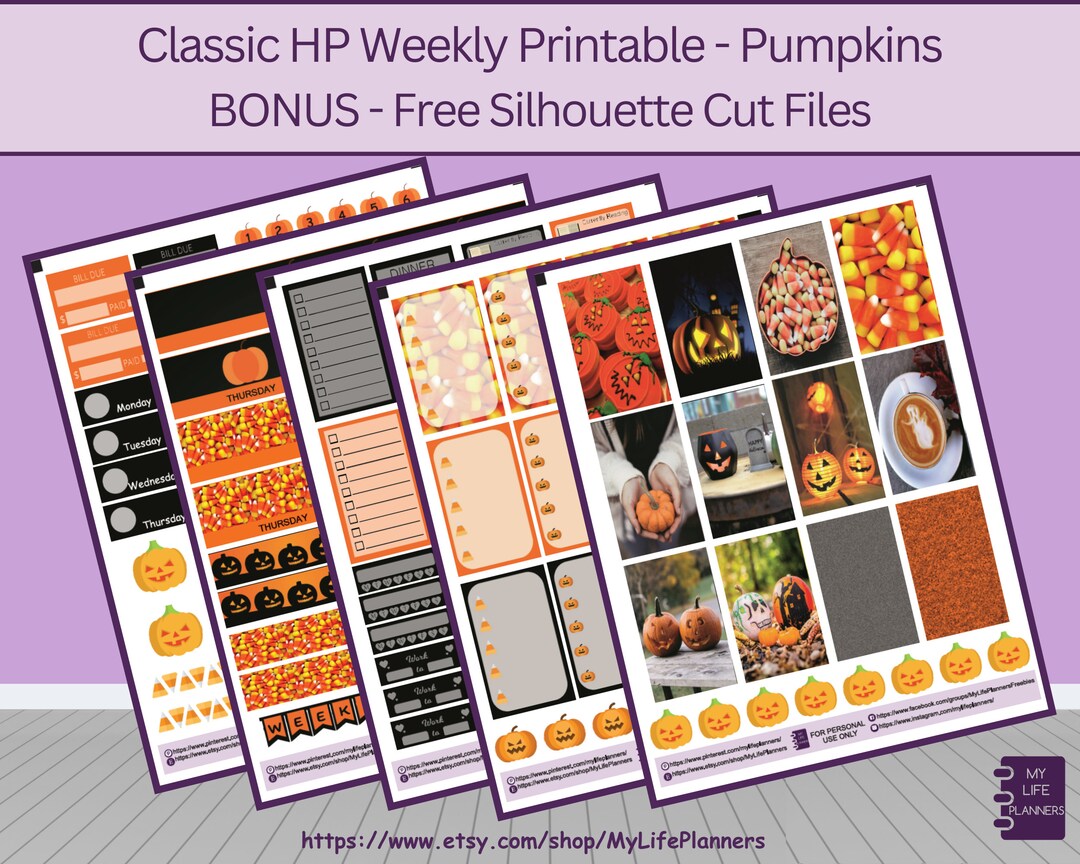Pumpkins, Photo CLASSIC Happy Planner Printable Stickers, Weekly Kit ...