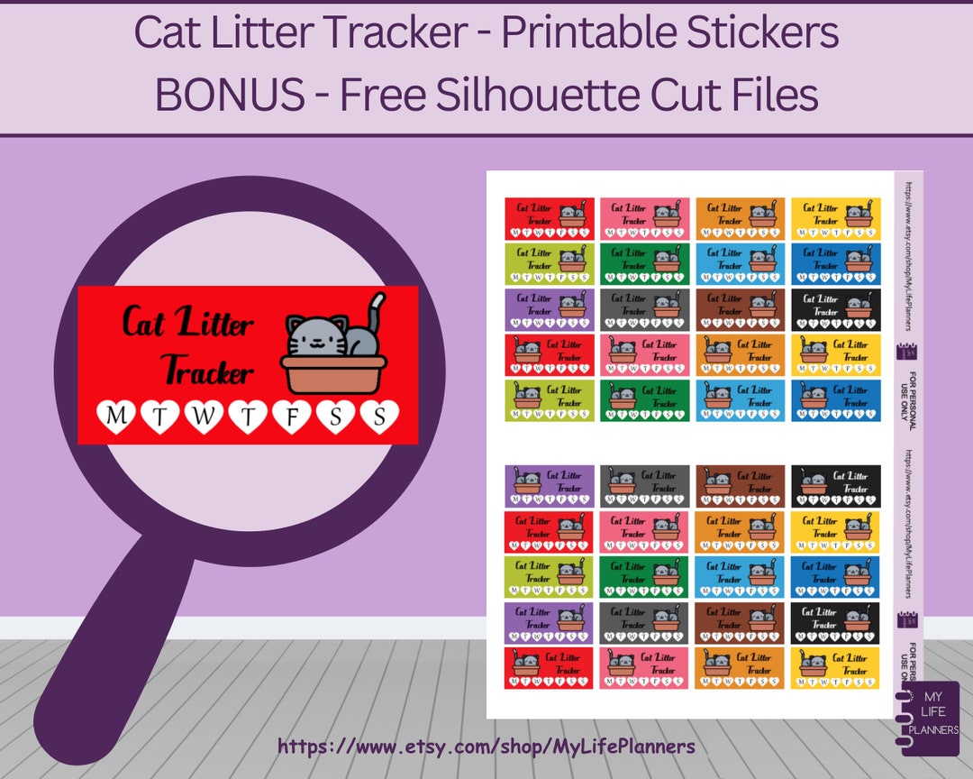 Cat Litter Box Tracker, Litter Box Tracker, Weekly Tracker, Happy ...