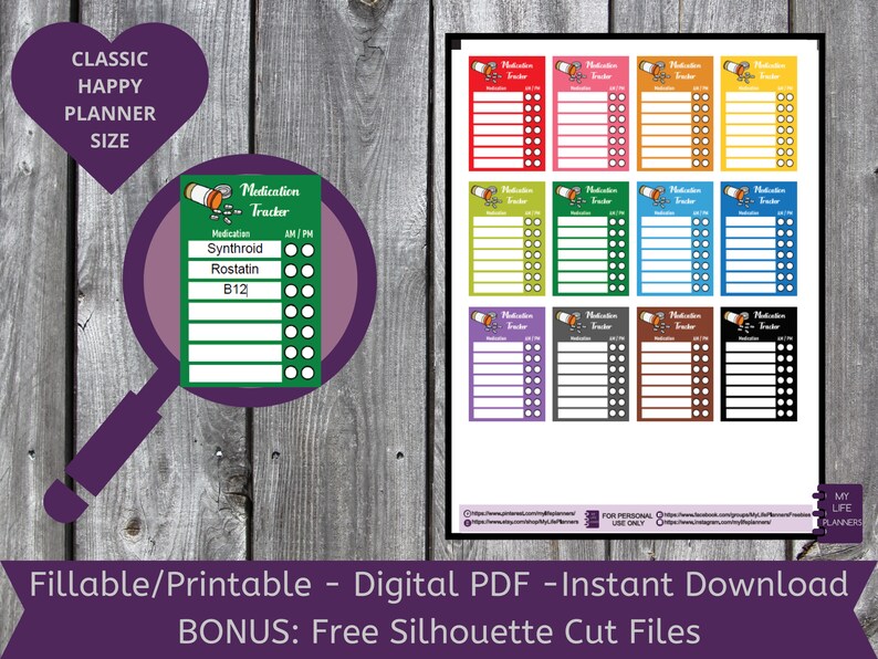 Medication Multiple Tracker Planner Stickers Functional - Etsy