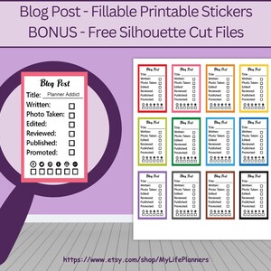 Blog Post Stickers, Printable Planner Stickers, Functional Stickers ...