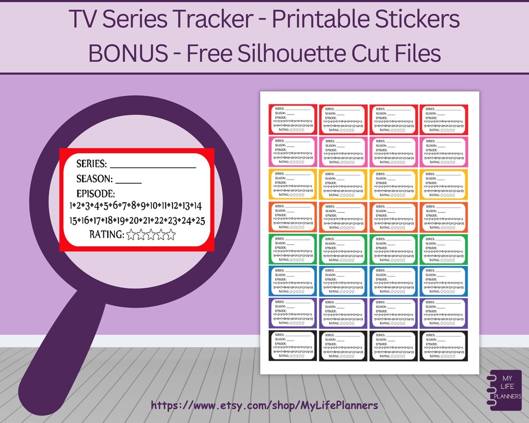 TV Series Tracker Stickers, Printable Classic Happy Planner Stickers ...