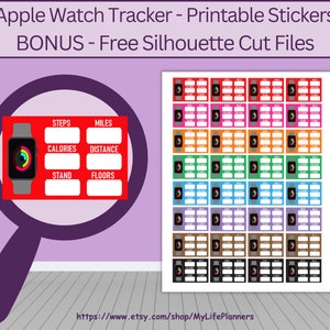 Apple Watch Tracker Planner Stickers, Fitness Tracker, Printable ...