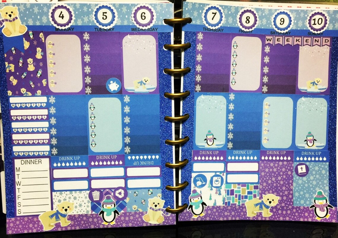 Polar Friends CLASSIC Happy Planner Printable Stickers Weekly | Etsy