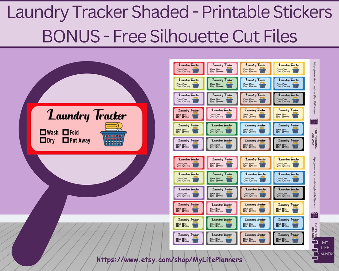 Laundry Tracker, Shaded, Laundry, Tracker, Printable Stickers, Planner ...