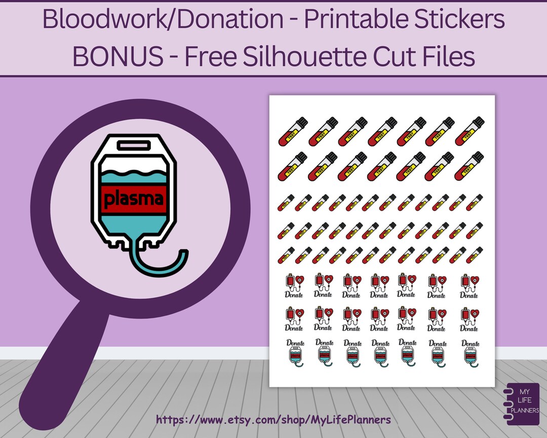Bloodwork Blood Donation Plasma Donation Planner Stickers - Etsy