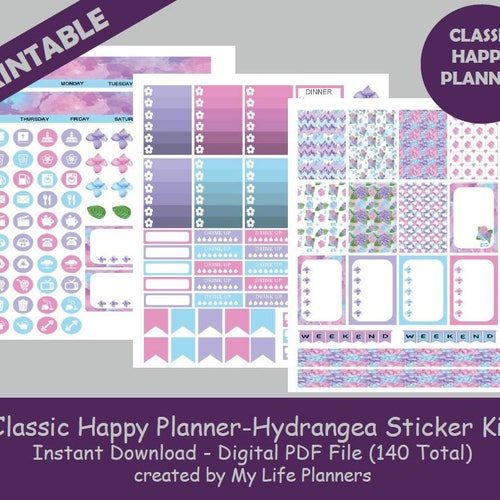 Butterflies CLASSIC Happy Planner Printable Stickers Weekly - Etsy