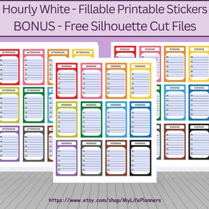 Hourly Stickers, Fillable, Printable, Planner Stickers, Morning ...