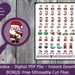 Santa Santa Claus Planner Stickers Chores Printable - Etsy