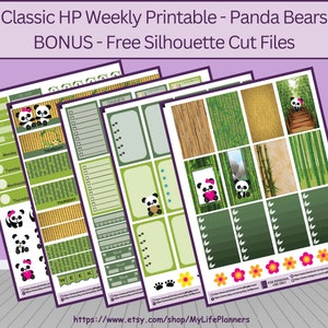 Panda Bears, CLASSIC Happy Planner Printable Stickers, Classic Happy ...