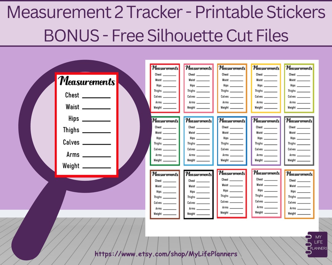 Measurement2, Shaded, Printable Planner Stickers, Printable Stickers ...