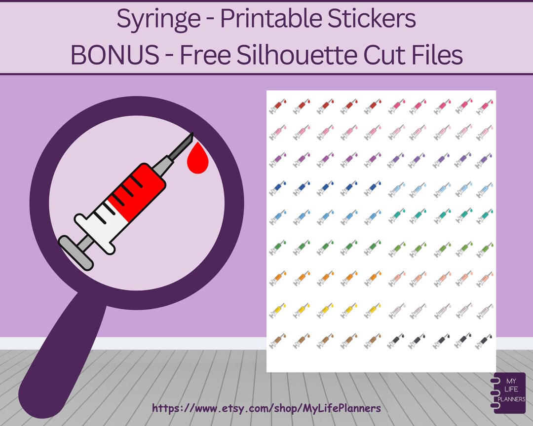 Syringe Icon Planner Stickers, Printable Stickers, Planner Stickers ...