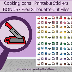 Cooking Icon Stickers Cooking Icon Printable Stickers - Etsy
