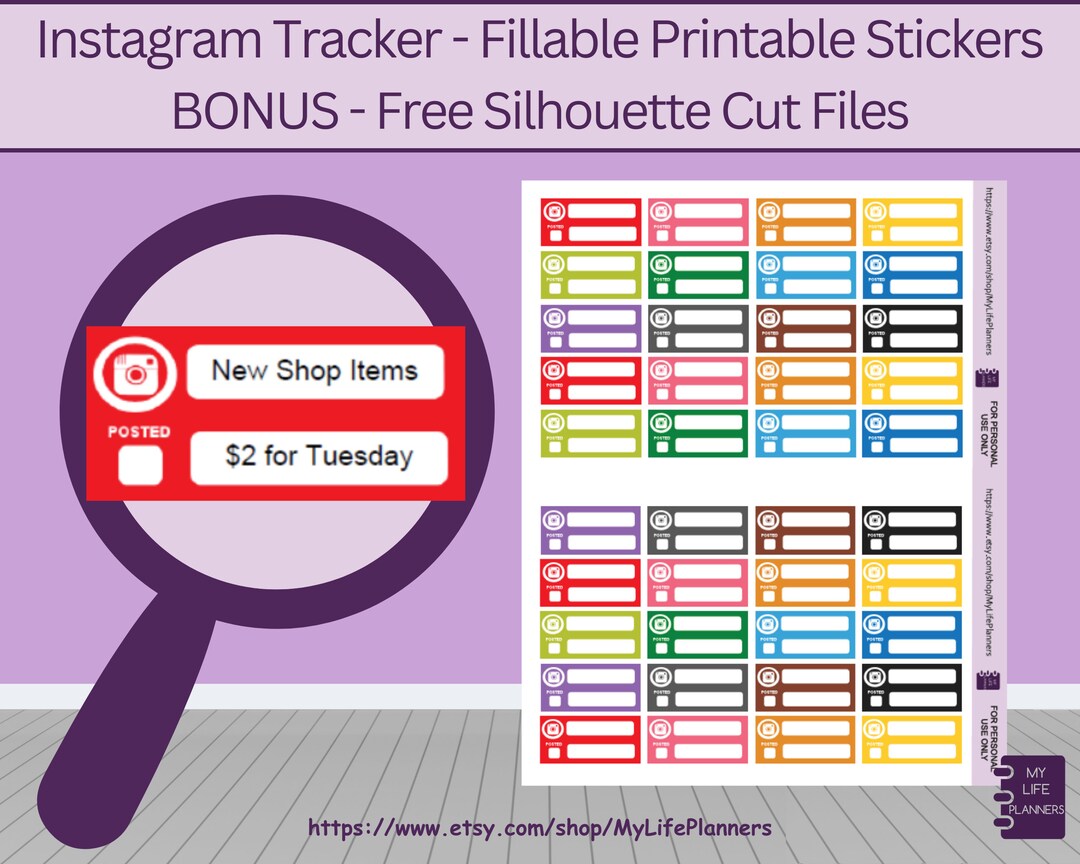 Instagram Social Media Planner Sticker, Social Media Stickers ...