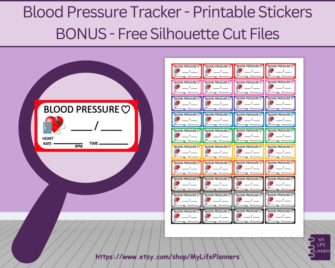 Blood Pressure Planner Stickers, Blood Pressure Tracker, Medical ...