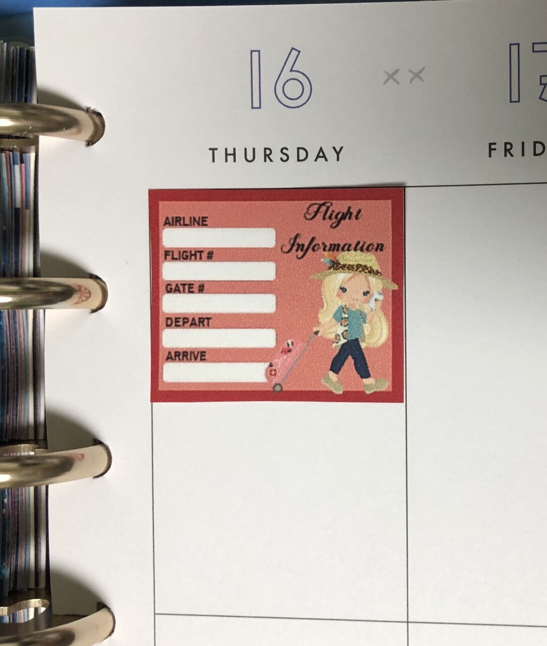 Flight Information Planner Stickers Printable Planner - Etsy